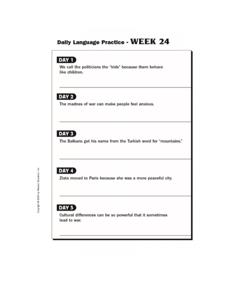 Daily Language Practice Week 24 - TUTORING YOU
