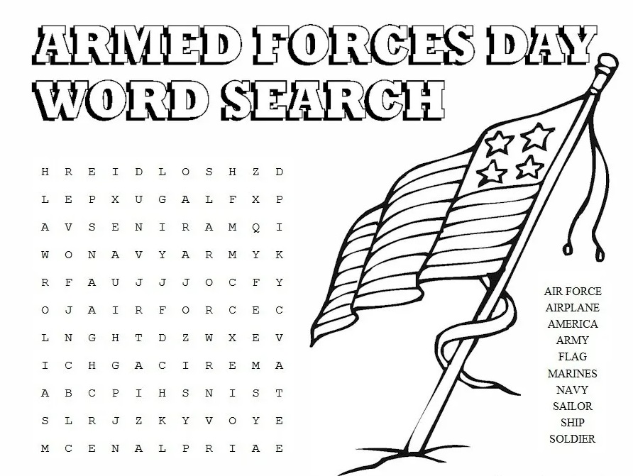 Armed Forces Day Word Search – TUTORING YOU